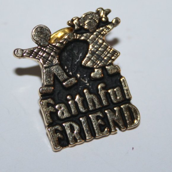 Vintage | Jewelry | Vintage Gold Faithful Friend Lapel Pin 78 | Poshmark